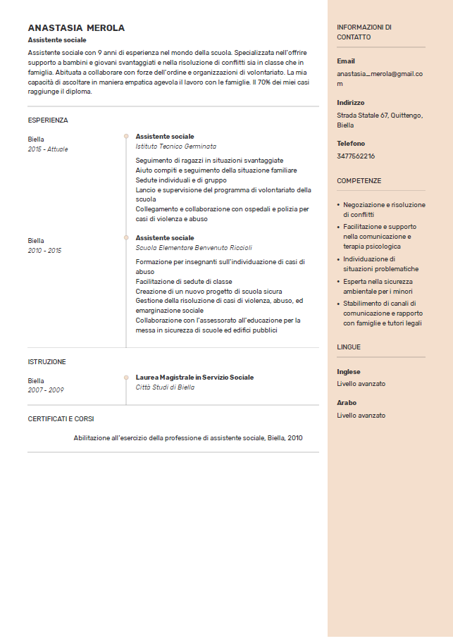 Modelli di Curriculum Vitae Online | OnlineCV
